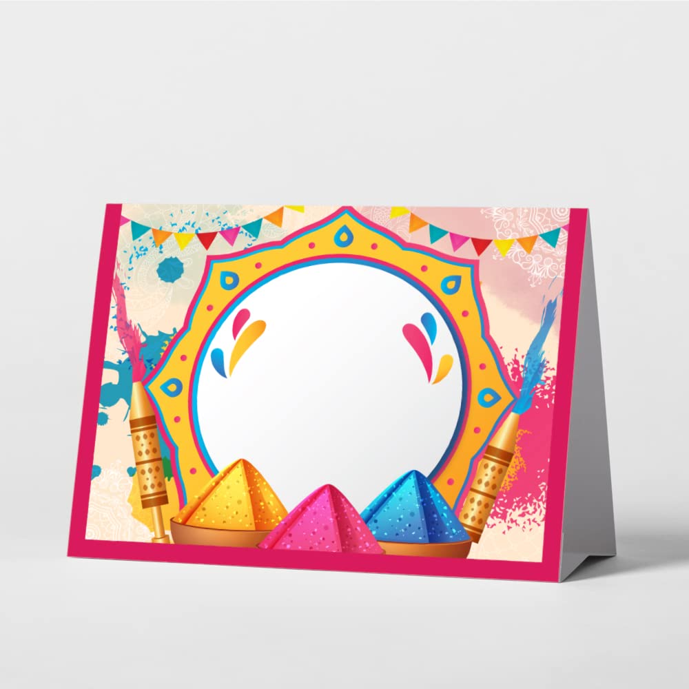 Festiko® 60 Pcs Holi Themed Tent Style Food Tags, Food Labels for Holi ...