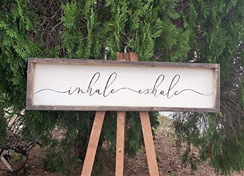 Amazon.com: Cottage rustic look and distressd inhale exhale wood ...