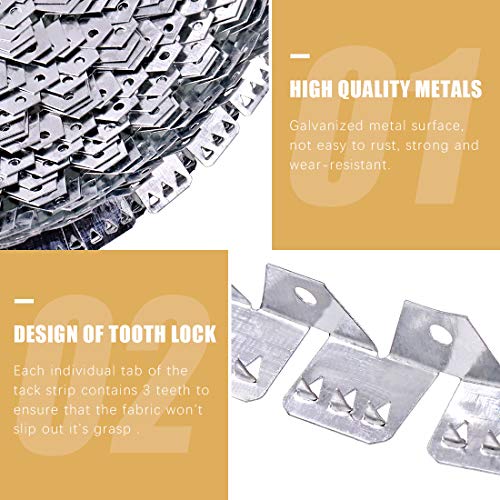 Rustark 65 ft Flexible Metal Tack Strip Three-Tooth Upholstery Premium ...