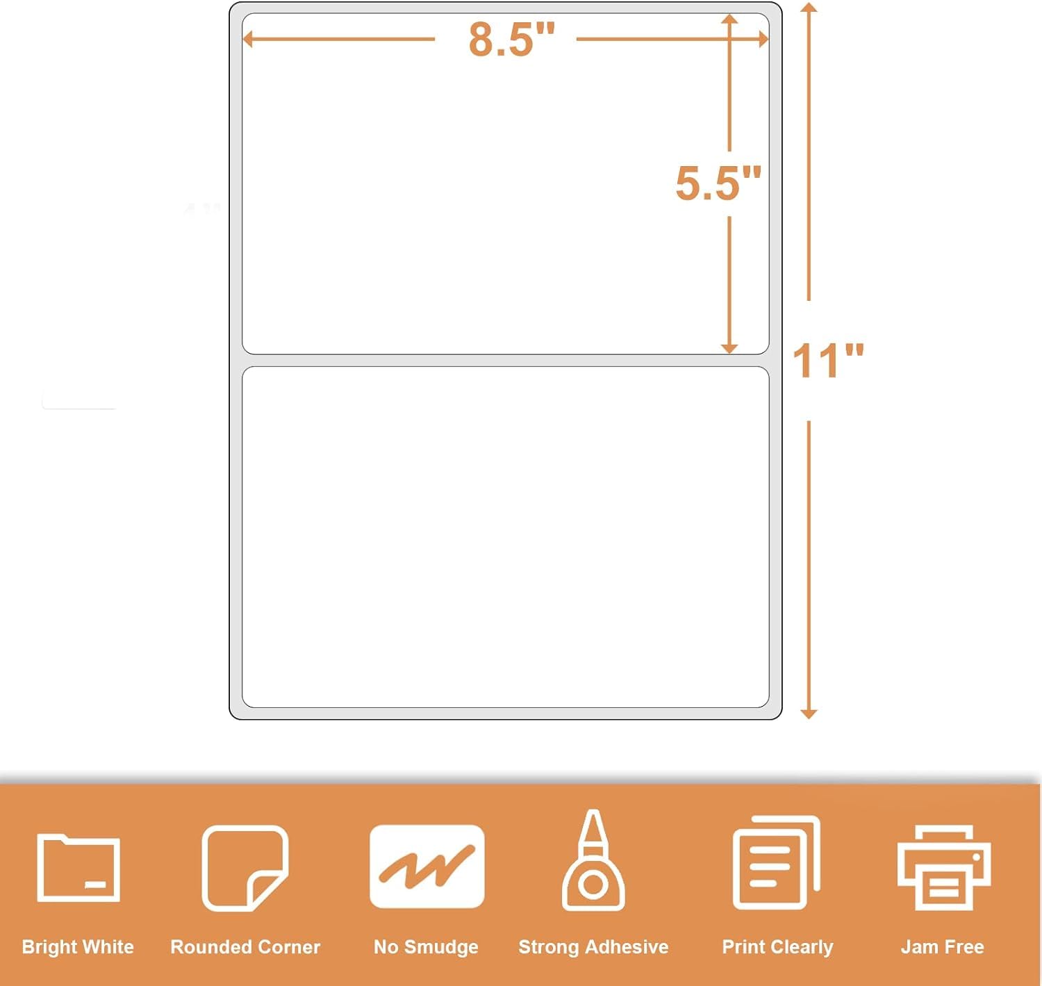 Snapklik.com : 4000 Labels Half Sheet Matte Blank White Round Corner ...