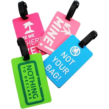 Amazon.com: Mziart Funny Luggage Tags Set of 6 Colorful Unique Travel ...