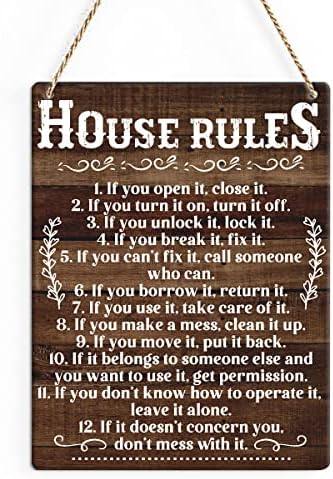 Amazon.com : House Rules Wooden Sign Wall Decor Rustic House Rules If ...