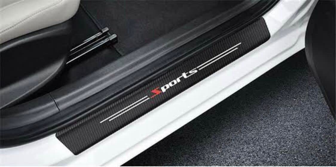 Buy Carbon Fibre Sticker Car Door Sill Scuff Guard, Welcome Pedal ...