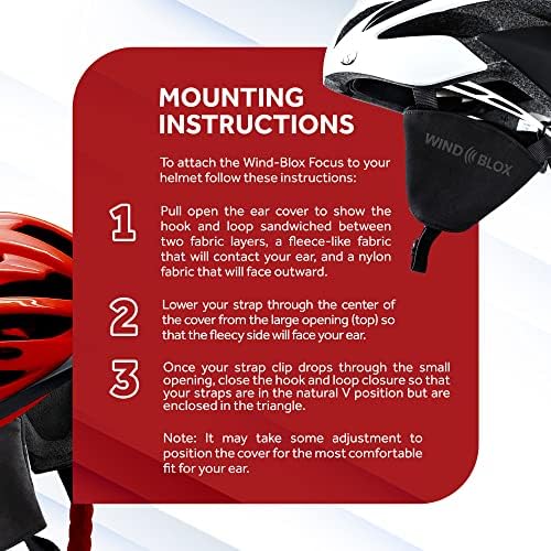 Amazon.com: Wind-Blox Focus Bike Helmet Pads, Ear Warmer, Helmet Wind ...