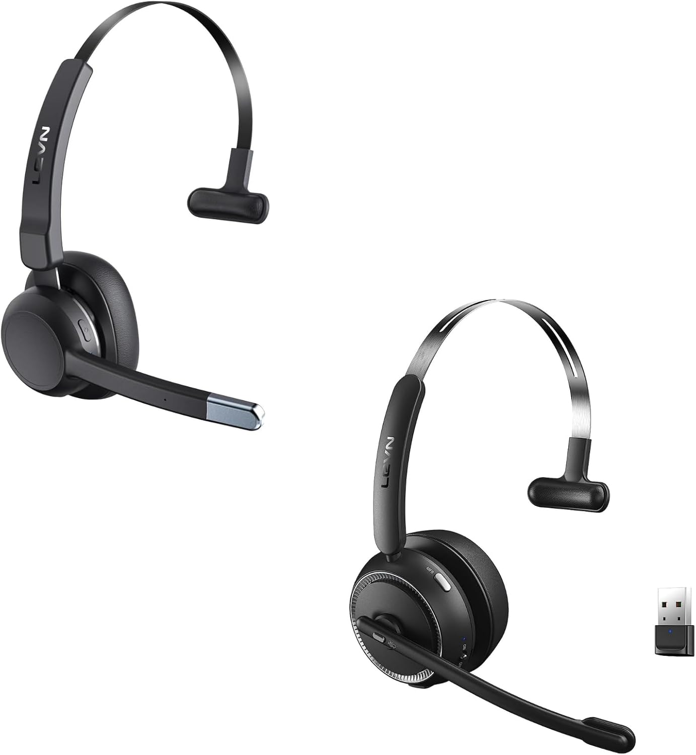 Amazon.com: LEVN Trucker Bluetooth Headset with Noise Cancelling ...
