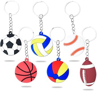 Amazon.com: Sisadodo 6 Pcs Keyholder Basketball Sports Keychain Gifts ...