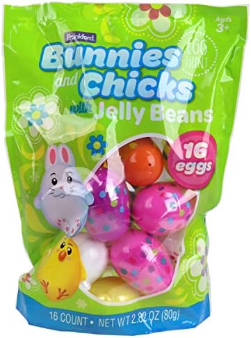 Amazon.com : Frankford 16 Count Prefilled Plastic Eggs with Candy Jelly ...