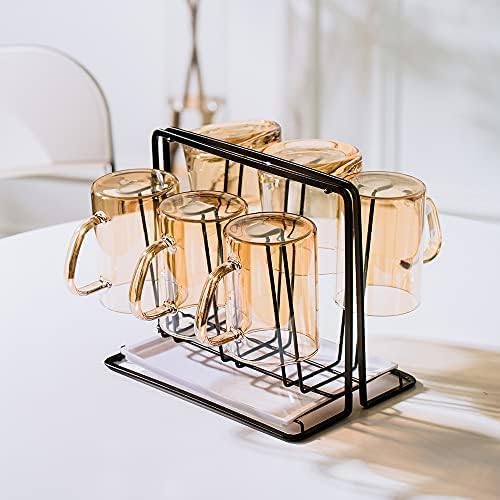 Amazon.com - YISMAN Metal Cup Drying Rack with 6 Hooks, Bottle Drying ...