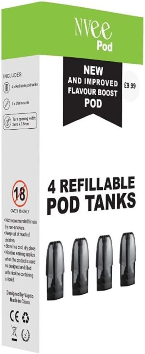 NVee Refillable Pod Tanks - Pack of 4 Refillable Pod Tanks, New and ...