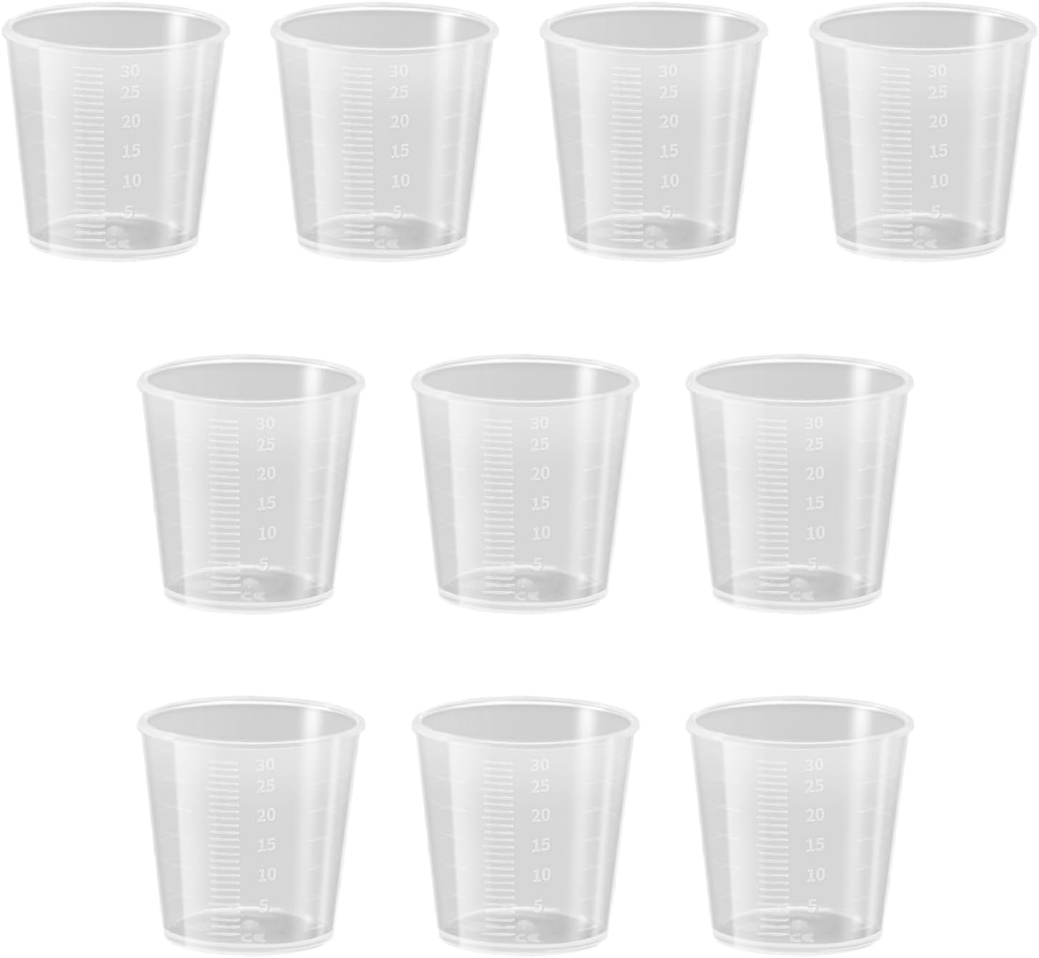 30ml Plastic Liquid Measuring Cups - Mini Clear Kitchen Medicine Cups ...
