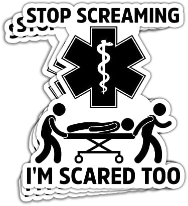 Amazon.com - TODOLIA (3Pcs/Pack) Stop Screaming I'm Scared Too Sticker ...