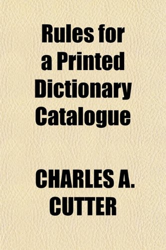 Rules for a Printed Dictionary Catalogue | Amazon.com.br