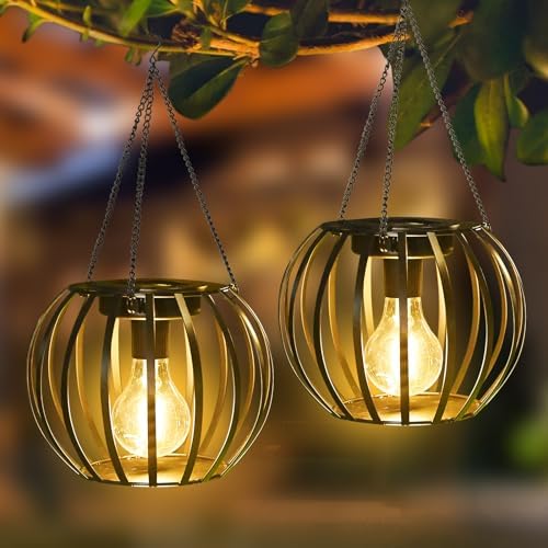 Amazon.com: Kelvinlux 15'' Solar Lanterns Outdoor 2 Pack, Large Solar ...