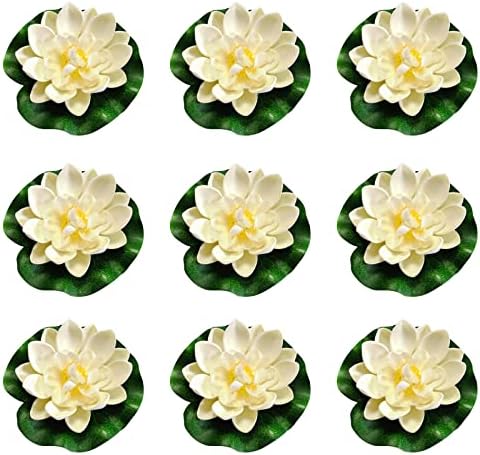 Amazon.com: Emivery 12Pcs Floating Artificial Lotus Flowers White ...