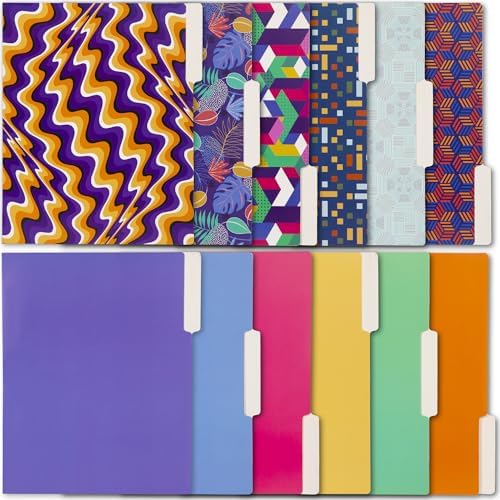 Amazon.com : NETPCOFFICE Decorative File Folders, Set of 12 Tab Cute ...