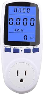 Digital LCD Display Energy Usage Monitor - Power Voltage Amp Meter for ...