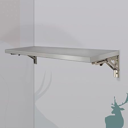 Amazon.com: 304 stainless steel wall-mounted folding table space-saving ...