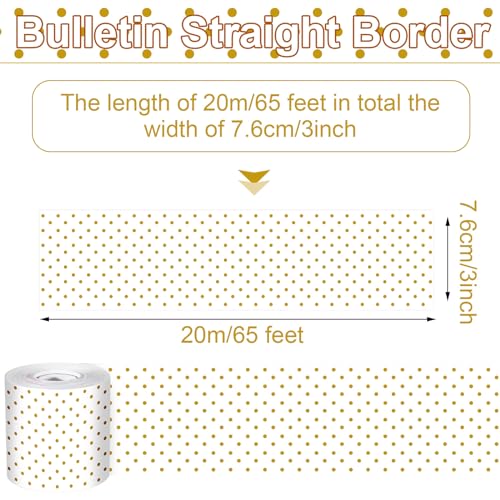 Buy Lincia Gold Dot Bulletin Board Borders 65.62 Feet Classroom Borders ...