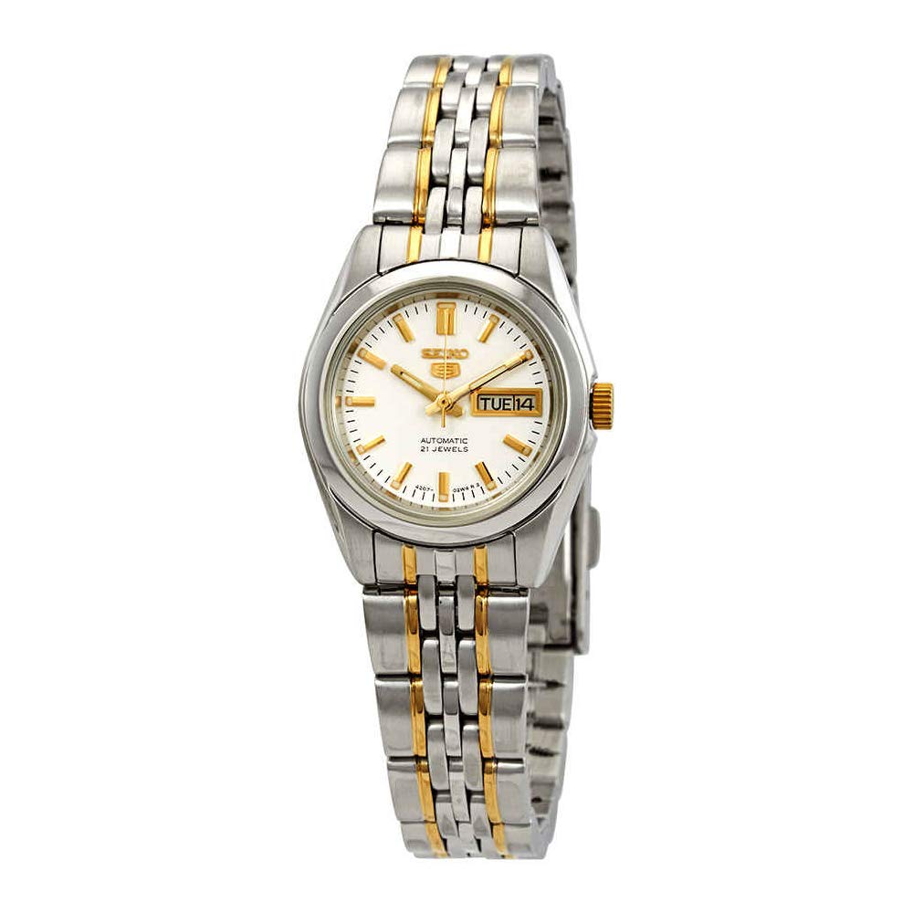 Amazon.com: SEIKO Series 5 Automatic White Dial Ladies Watch SYMA35 ...
