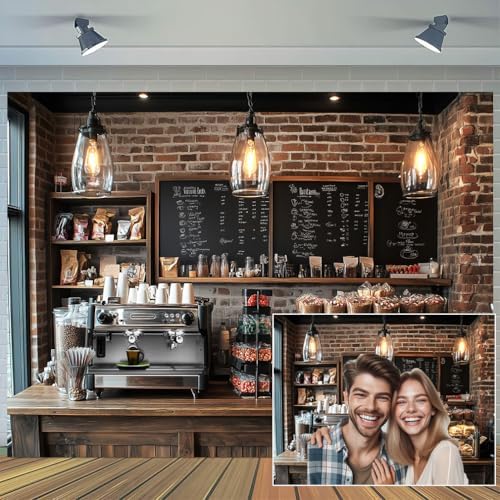 Amazon.com : 7X5ft Coffee Shop Party Backdrop Photography Background ...