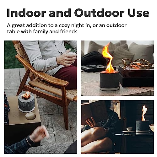 FLIKR Fire Personal Concrete Fireplace – Tabletop Smokeless Fire Pit ...