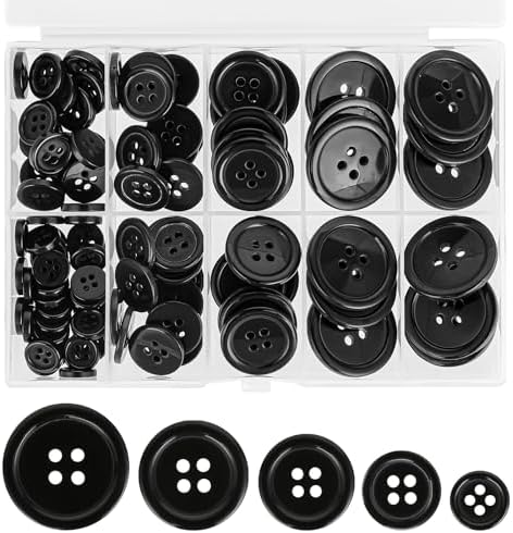 Amazon.com: Mixed Sewing Buttons 160Pcs, Round Black 4-Hole Craft ...