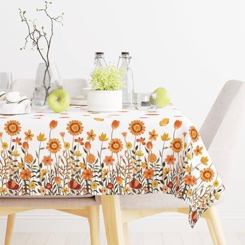 Amazon.com: AnyDesign Floral Tablecloth 60 x 104 Inch Watercolor Flower ...