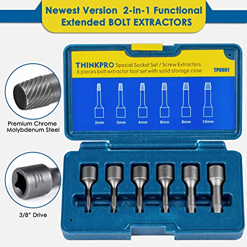Snapklik.com : THINKPRO 6PCS Screw Extractor Set, Extended Version 3/8 ...