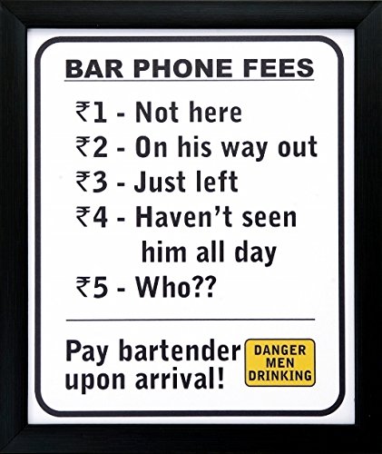 Habitat Craft 'Bar Phone Fees' Poster (Digital Print, 25.4 cm x 30.48 ...