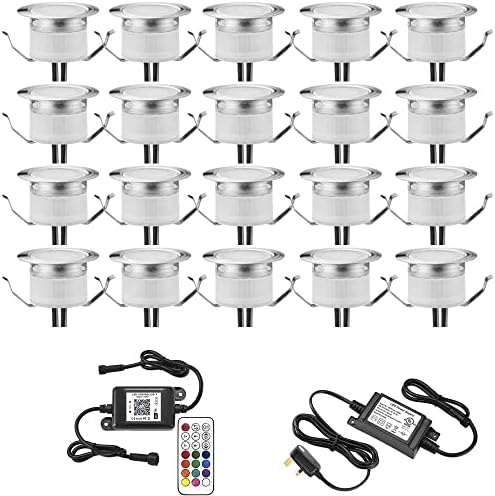 INDARUN RGB Led Decking Lights 1W Waterproof IP67 Ø61MM + WiFi ...