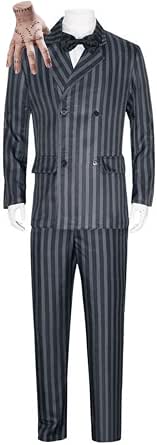 Amazon.com: Mens Gomez Adams Costume Cosplay Outfits Pinstripe Blazer ...