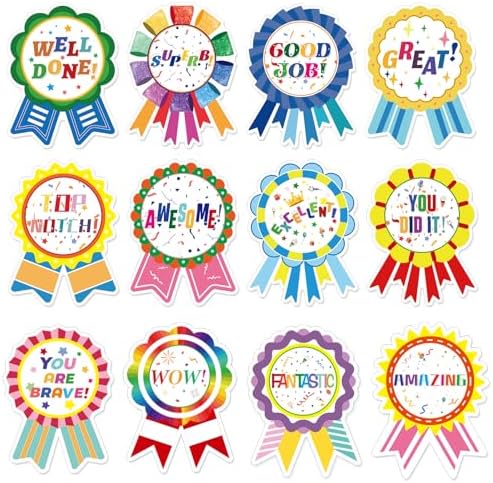 Amazon.com : Yeachlaing 12 Designs Reward Stickers Badge Designs for ...