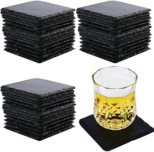 Amazon.com: 60packs Bulk Slate Coasters, Anti-Slip Drink Coasters ...