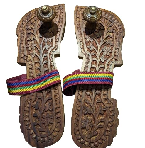 Wooden Cave Khadau Religious Strap Fish Footprint Flower Pattern for ...