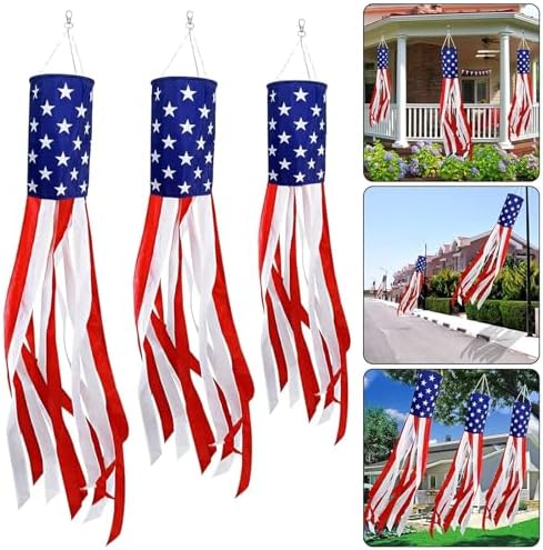 Amazon.com : 3 Pcs Large 70"+60"+40" American Windsock Heavy Duty ...