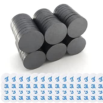Ceramic Magnets with Adhesive Backing - 54 PCs 1 inch (25 x 4 mm) Round ...