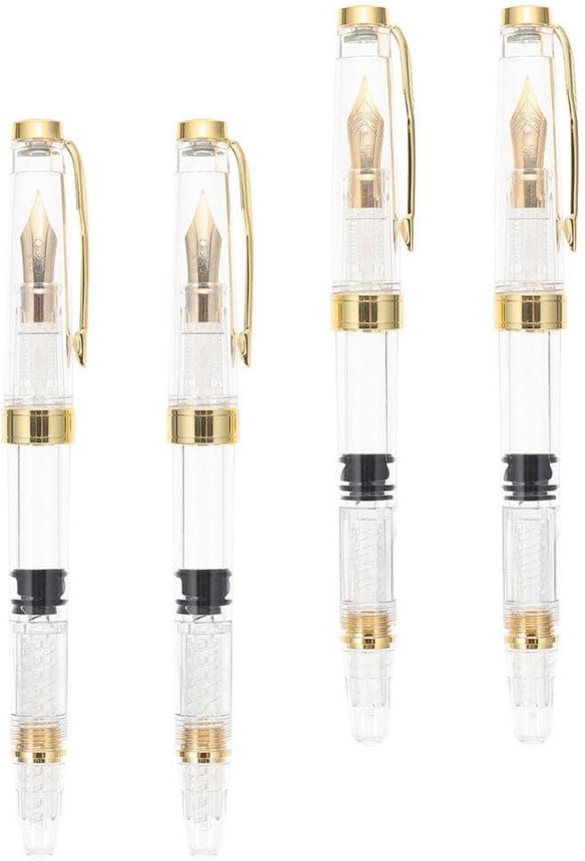Amazon.com : VILLCASE Clear Refillable Fountain Pen 4pcs Fine Point ...