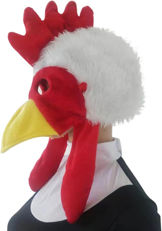 Amazon.com: BEESUM 2023 Cute Chicken Head Mask Hat Plush Rooster ...