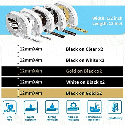 Snapklik.com : P12 Label Maker Tape, Label Maker Refills Clear Tape ...