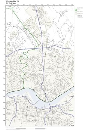 Amazon.com : ZIP Code Wall Map of Clarksville, IN ZIP Code Map ...