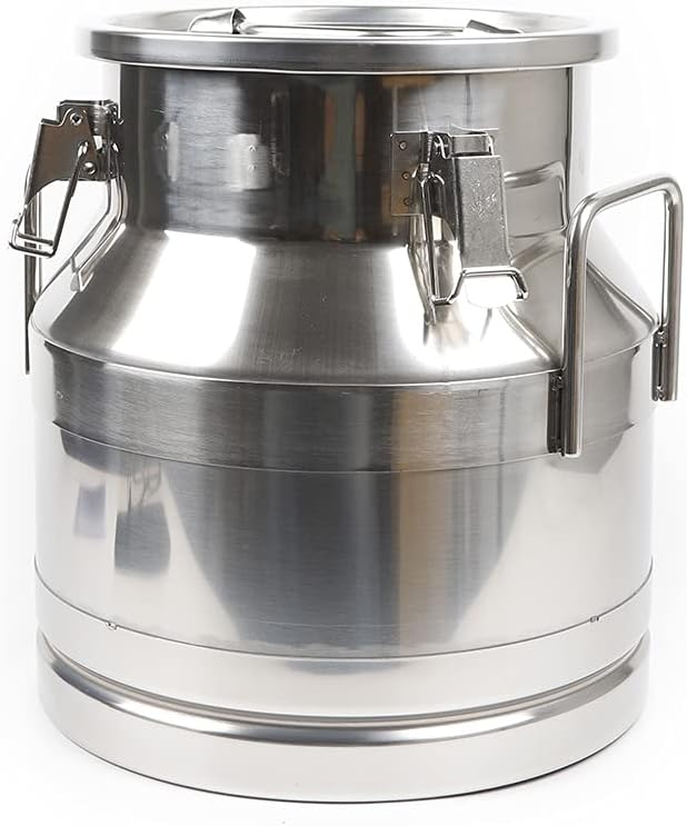 Amazon.com: Milk Can 3.2 Gallon Food Grade Stainless Steel Milk Transport Can Milk Bucket Wine ...