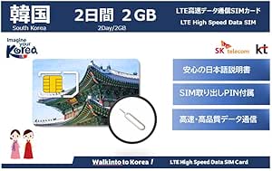 Amazon.co.jp: [KT] 韓国プリペイドSIMカード 2日間 2GB LTE高速通信 SIM取り出し用ピン1個付属 : 家電＆カメラ