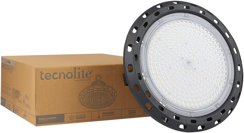 Tecnolite Lámpara UFO LED High Bay Campana, 200 W, Luz de Día, IP65, IK10, Industrial, LED ...