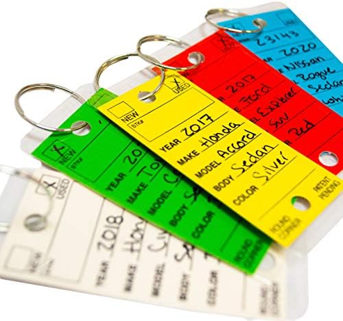 Car Key Tags, Self Laminating Plastic Automotive Key Tags with Ring ...