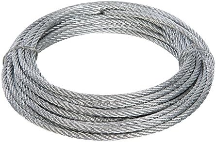 Galvanized Wire Rope with Thimble and Clamps 9x19 - Ideal for Pulleys ...