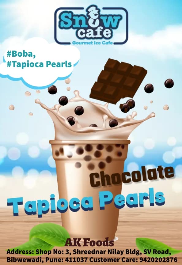 Chocolate Tapioca Pearls 500 gms Boba Bubble Tea : Amazon.in: Grocery ...