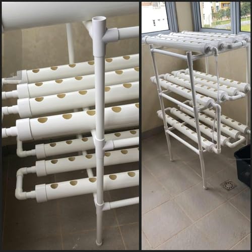 NDRFAWY Hydroponics Growing System, Hydroponic Tower, 3 Layer, PVC Pipe ...