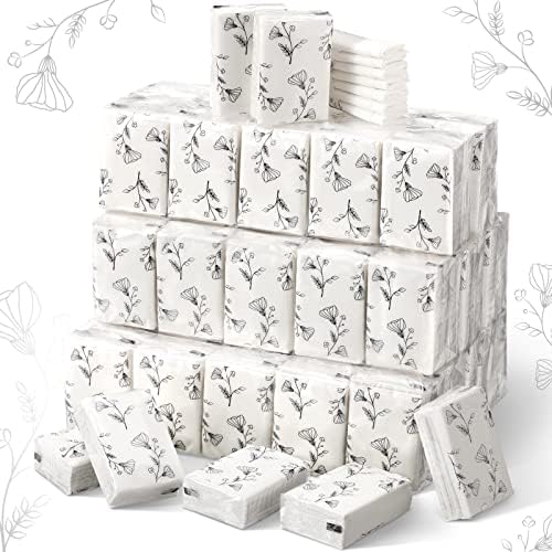 Amazon.com: Yinder Pocket Tissues Bulk Travel Black Flower Wallet ...