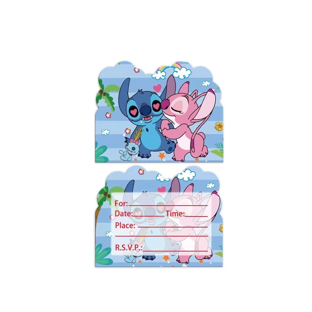 Amazon.com : FRGMNT 20Pcs stich Party Invitation Cards, cartoon ...