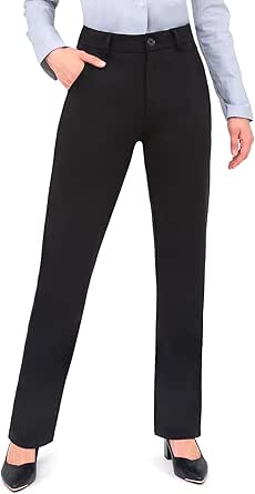 Amazon.com: Womens Dress Pants Work Business Pants Tummy Control Office ...